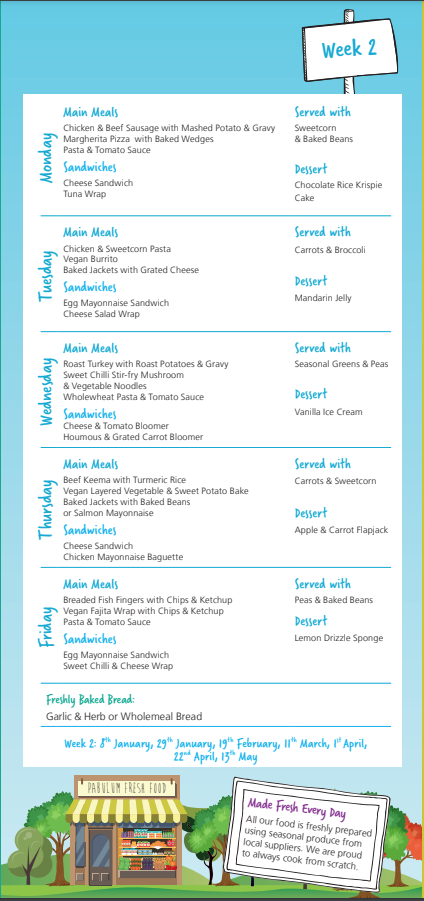 Lunch Menus - Fulbridge Academy