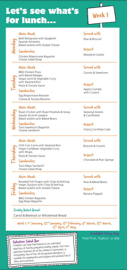Lunch Menus - Fulbridge Academy